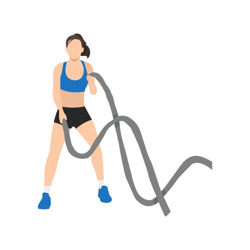 Woman doing exercise on jumping rope Royalty Free Vector