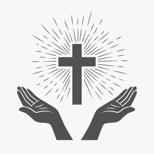 Cross with rays Royalty Free Vector Image - VectorStock