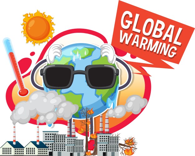 Global warming infographics Royalty Free Vector Image