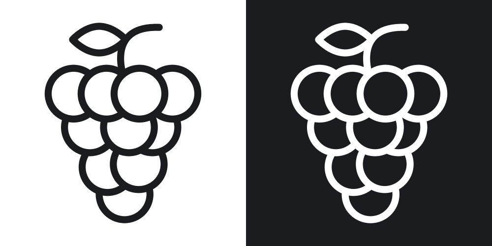 Grape icon set wine vineyard berry cluster symbol Vector Image