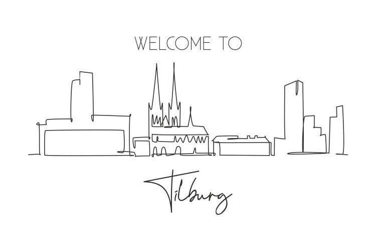 Continuous one line drawing a piano keyboard Vector Image