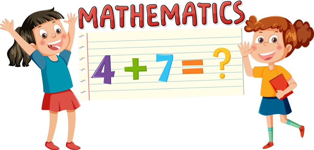 Students character on math logo Royalty Free Vector Image