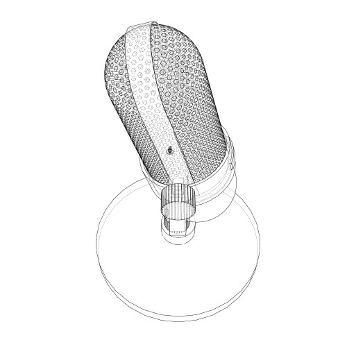 Outline vintage microphone Royalty Free Vector Image