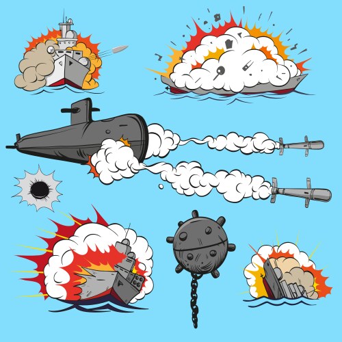 Boom set comic book explosion Royalty Free Vector Image