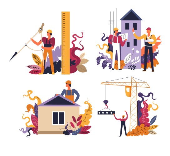 Building work construction machinery equipment Vector Image