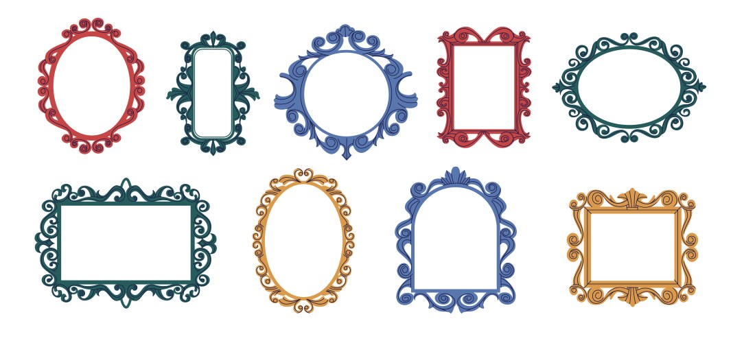 Vintage label frames old frame shapes decorative Vector Image