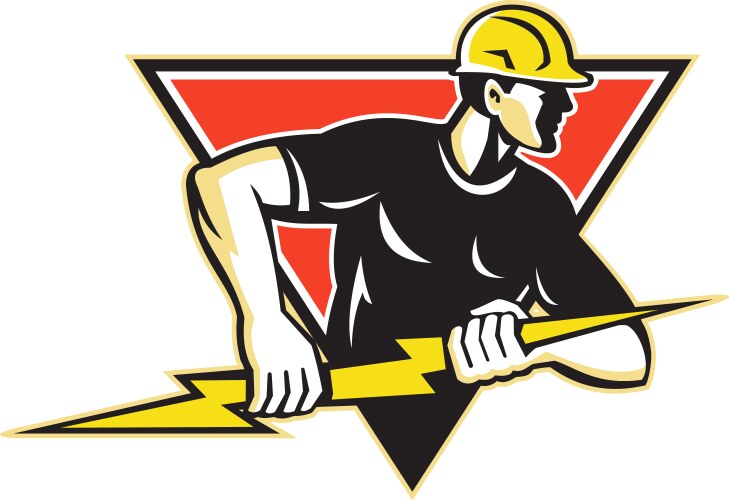 Electrician mascot cartoon Royalty Free Vector Image