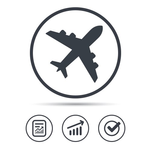 Airplane flight route icon in transparent style Vector Image