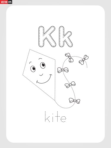 Color and trace tracing worksheet for preschool Vector Image