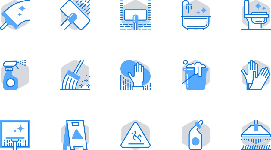 Spring cleaning icons flat style housekeeping Vector Image