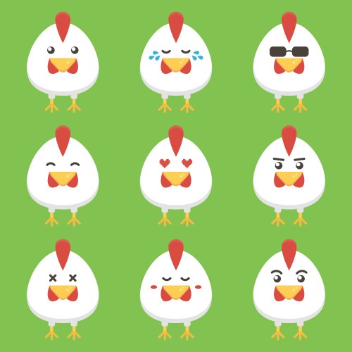 Rooster Emoji Vector Images (75)