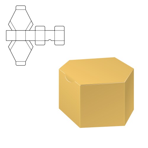 Diamond shape box packaging die cut template Vector Image