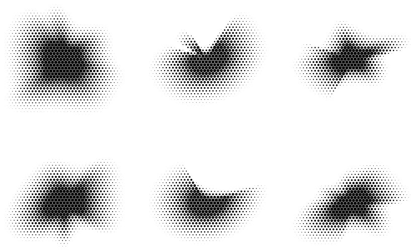 Halftone hexagon pattern reprographic technique Vector Image