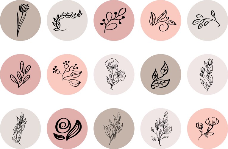 Instagram highlight icons set Royalty Free Vector Image