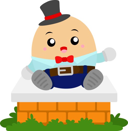 Humpty Dumpty Cartoon Egg Royalty Free Vector Image