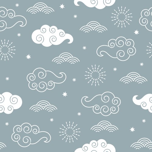Chinese clouds smoke seamless pattern Royalty Free Vector