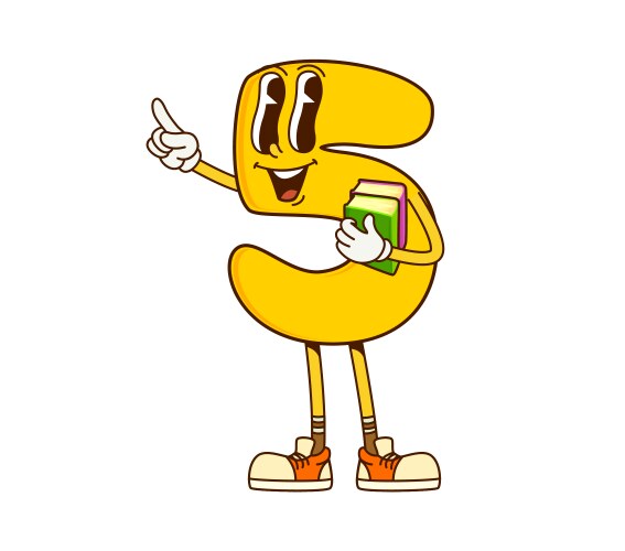 Groovy math arrow geometric figure character Vector Image