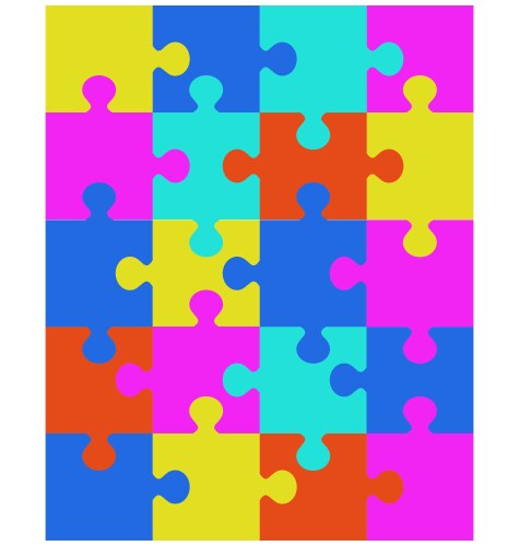 Jigsaw puzzle color of the rainbow Royalty Free Vector Image