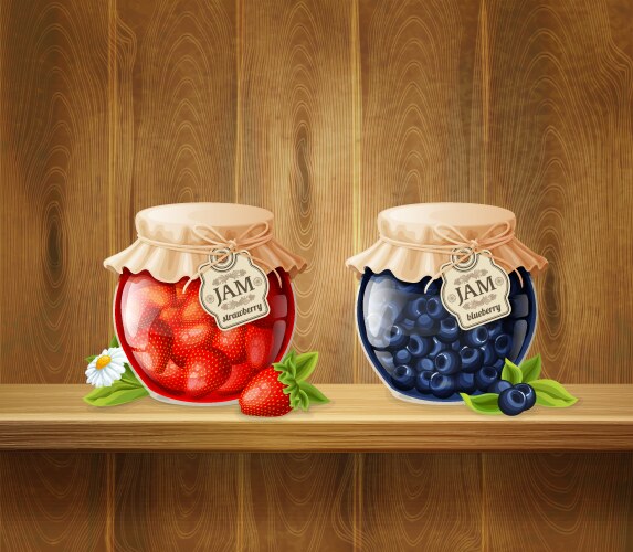 Jam jars poster Royalty Free Vector Image - VectorStock
