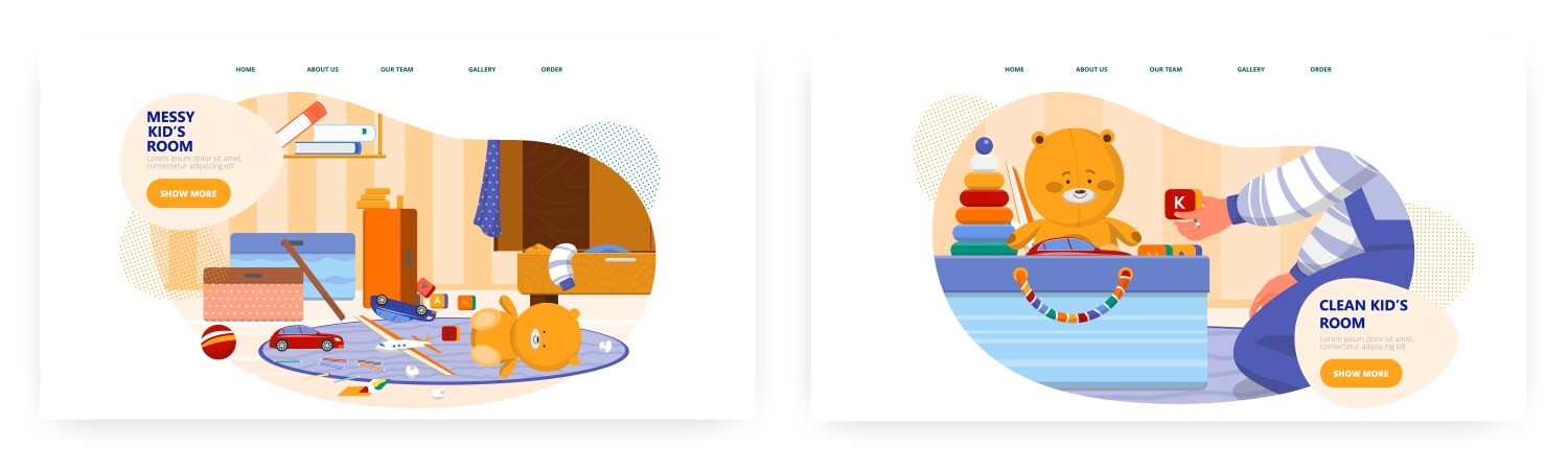 Kids Clean Bedroom Room Vector Images (over 300)