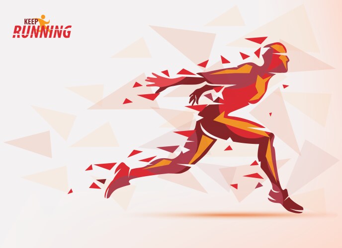 Running man symbol sport and competition concept Vector Image