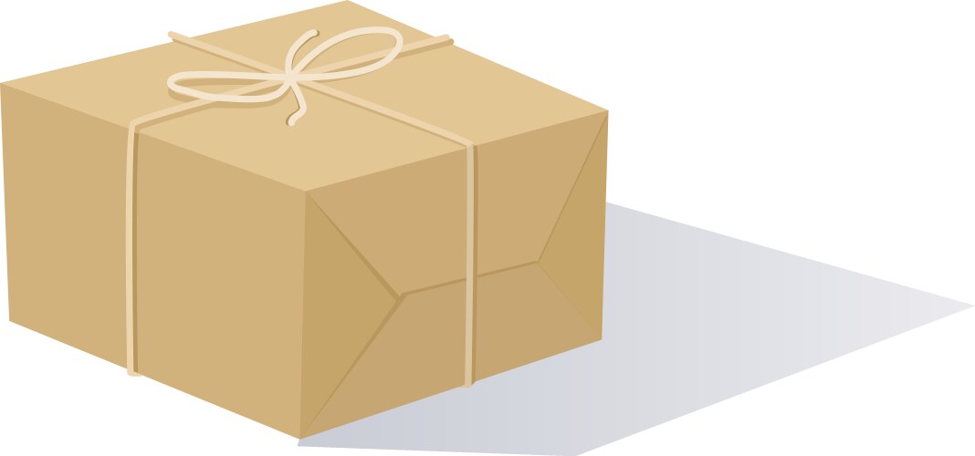 Damaged crumpled cardboard delivery box package Vector Image