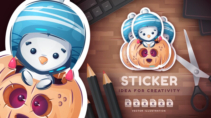 Sticker cartoon character adorable mouse pretty Vector Image