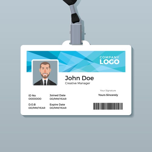 Blue id card Vector Images & Graphics for Commercial Use | VectorStock