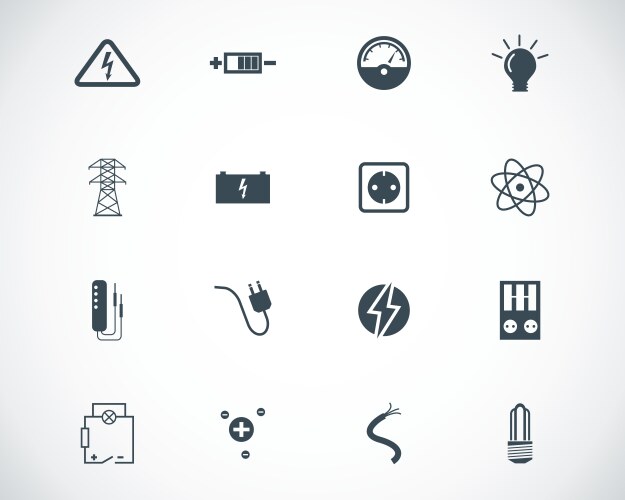 13 electricity icons Royalty Free Vector Image