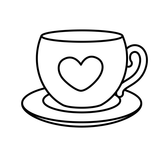 Color by number cup of coffee coloring page Vector Image