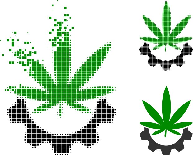 Cannabis leaf pixel Vector Images & Graphics for Commercial Use ...