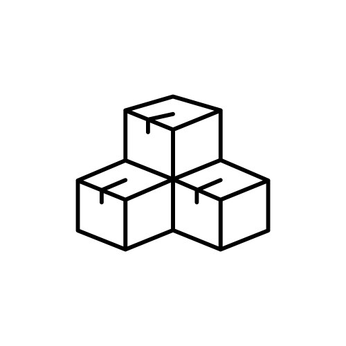 Inventory icon set storage product box symbol Vector Image