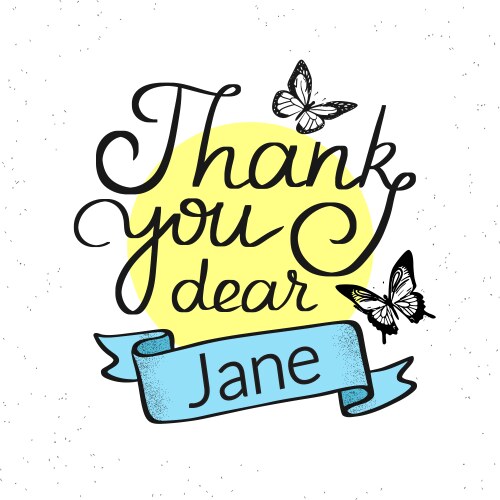 Thank you - cute cartoon style word Royalty Free Vector