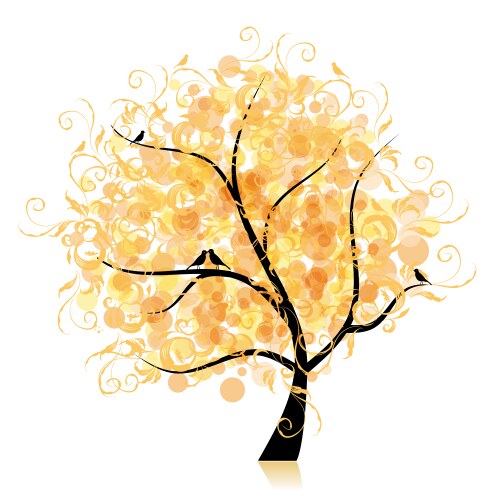 Tree silhouette color background Royalty Free Vector Image