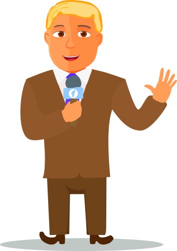 Isolated male news reporter Royalty Free Vector Image