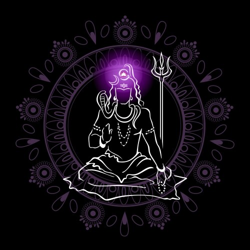 Saraswati hindu goddess playing veena on lotus Vector Image