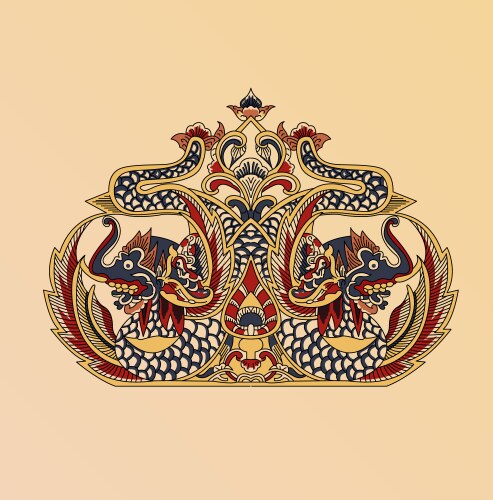 Javanese manuscript ilumination Royalty Free Vector Image