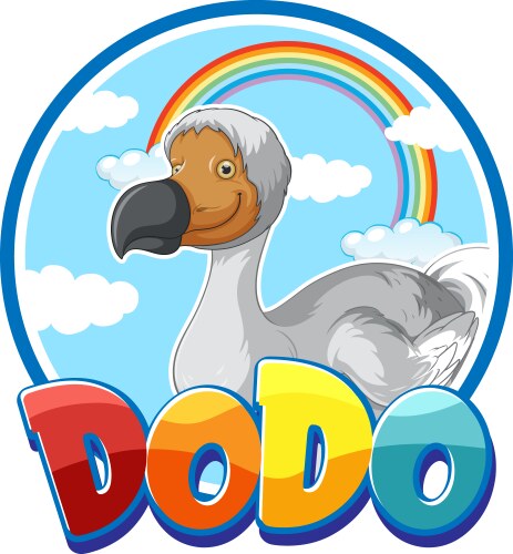 Smiley dodo bird is going to fly Royalty Free Vector Image