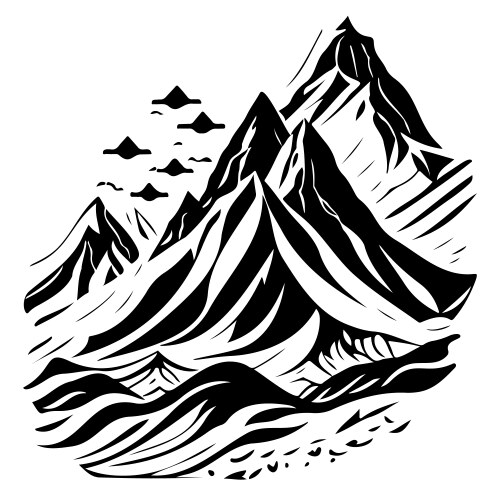 Mountain nature sketch Royalty Free Vector Image Mountain nature sketch Royalty Free Vector Image