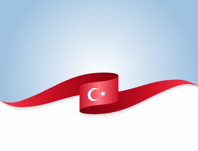 Turkish flag rounded abstract background Vector Image