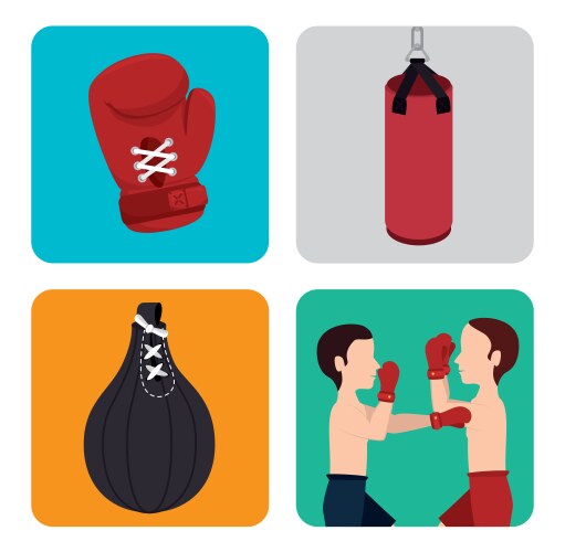 Boxing set Royalty Free Vector Image - VectorStock