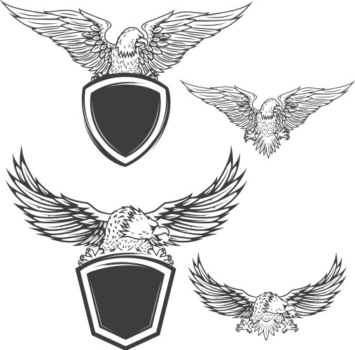 Eagle with emblem Royalty Free Vector Image - VectorStock