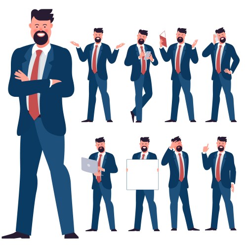 Business man set Royalty Free Vector Image - VectorStock