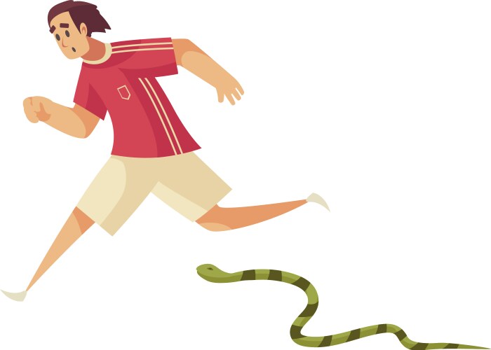 Snake on hand flat white Royalty Free Vector Image