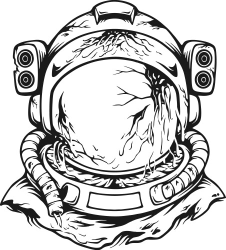 Alien in an astronaut helmet Royalty Free Vector Image