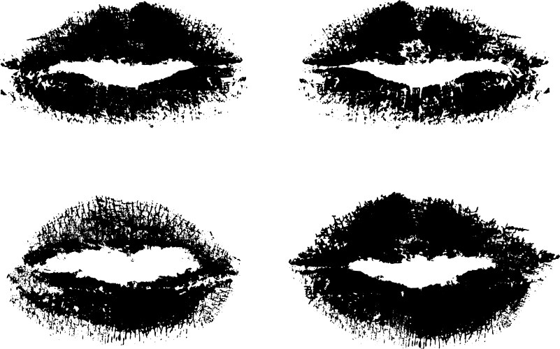 Black and Lips Kiss Vector Images (over 10,000)
