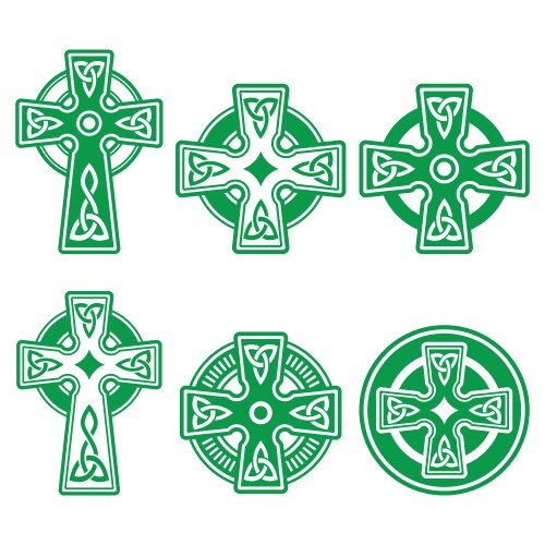 Celtic Cross Knot Pattern Set Royalty Free Vector Image