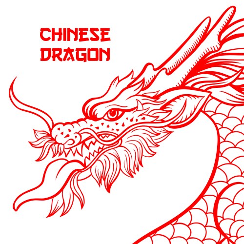 Chinese dragon color Royalty Free Vector Image