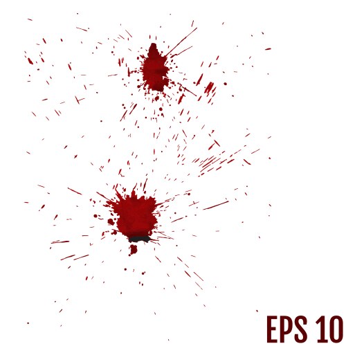 Red blood splatter in pixel art style pixelated Vector Image