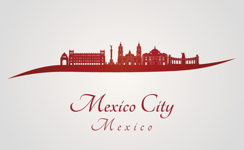 Mexico city v2 skyline in orange Royalty Free Vector Image